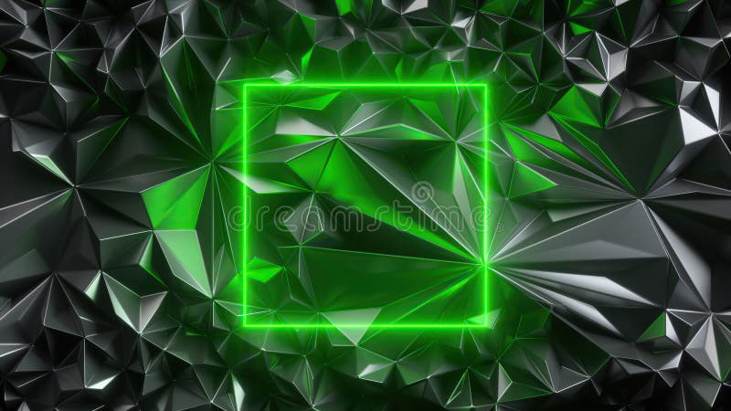 3d Render, Abstract Geometric Background with Metallic Faceted Texture ...