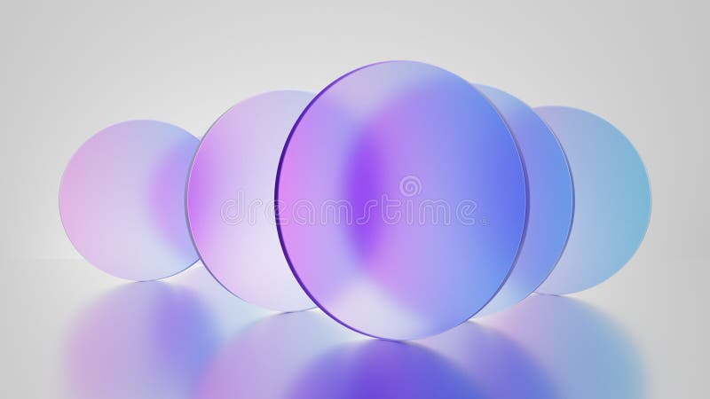 3d Render, Abstract Geometric Background, Translucent Glass with Violet ...