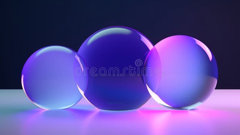 3d Render, Abstract Geometric Background, Translucent Glass with Violet ...