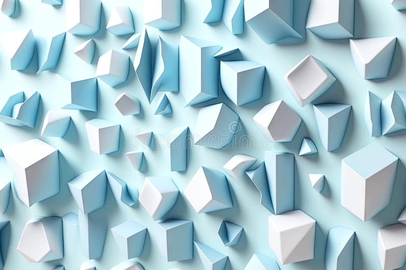 3d Render Abstract Geometric Background from Uneven Shapes in Light ...