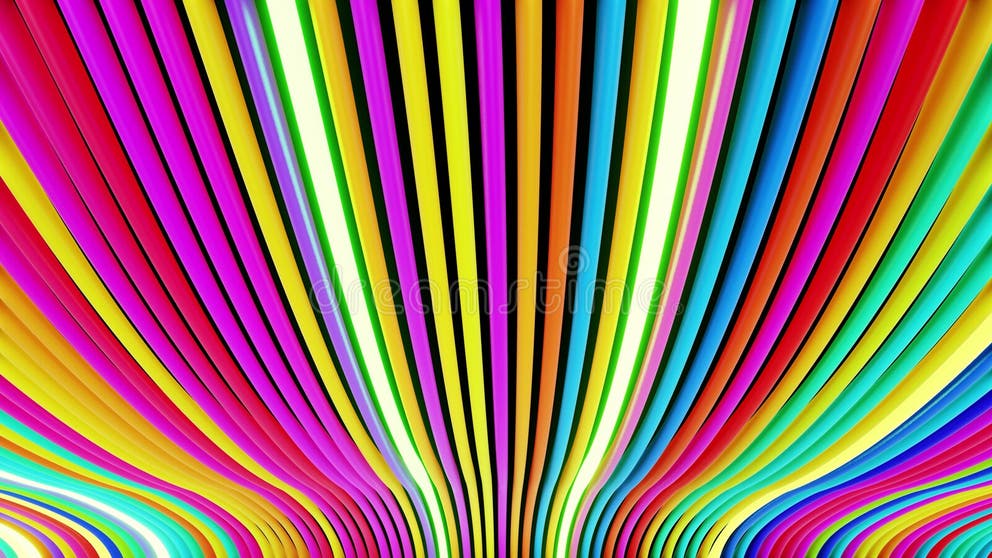 3d Render. Abstract Geometric Bg with Multicolor Curved Tubes Form ...