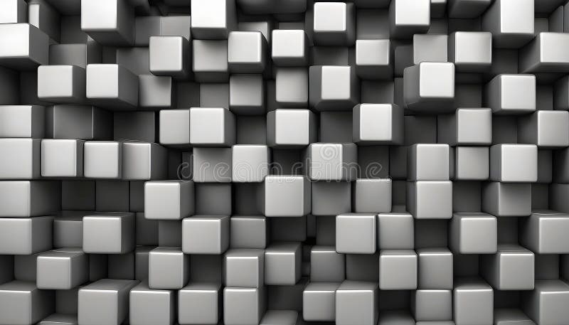 3D Render of Abstract Geometric Cube Structure Stock Illustration ...