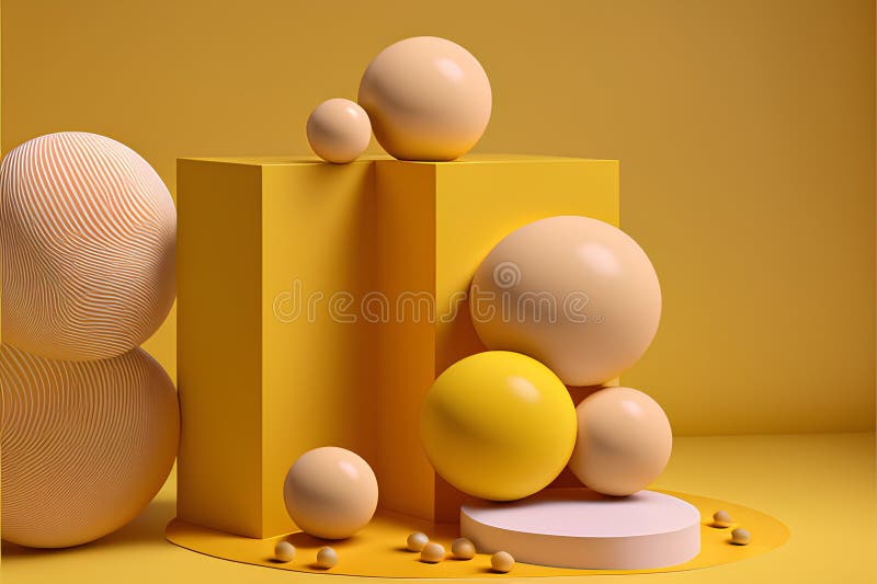 3d Render of Abstract Geometric Forms. Minimal Background for Product ...