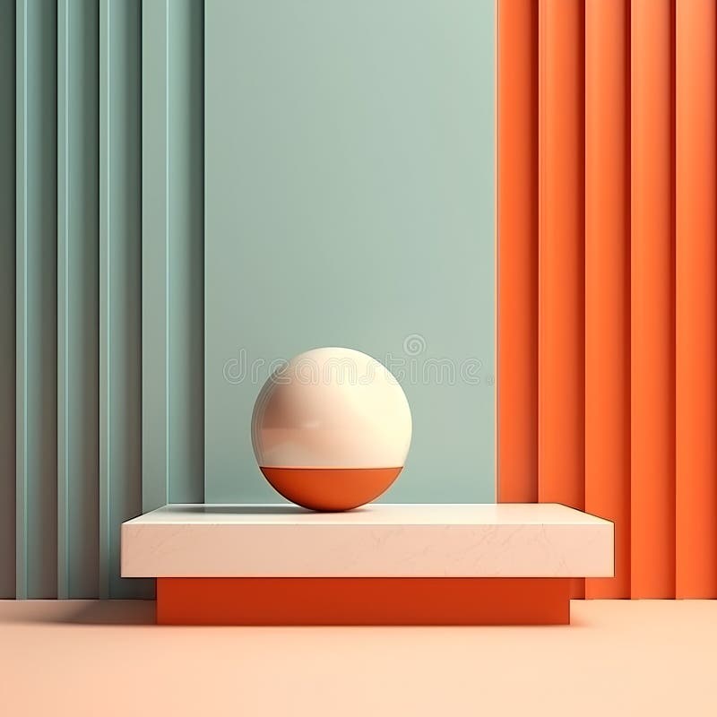 3d Render of Abstract Geometric Forms. Minimal Scene with Podium Stock ...