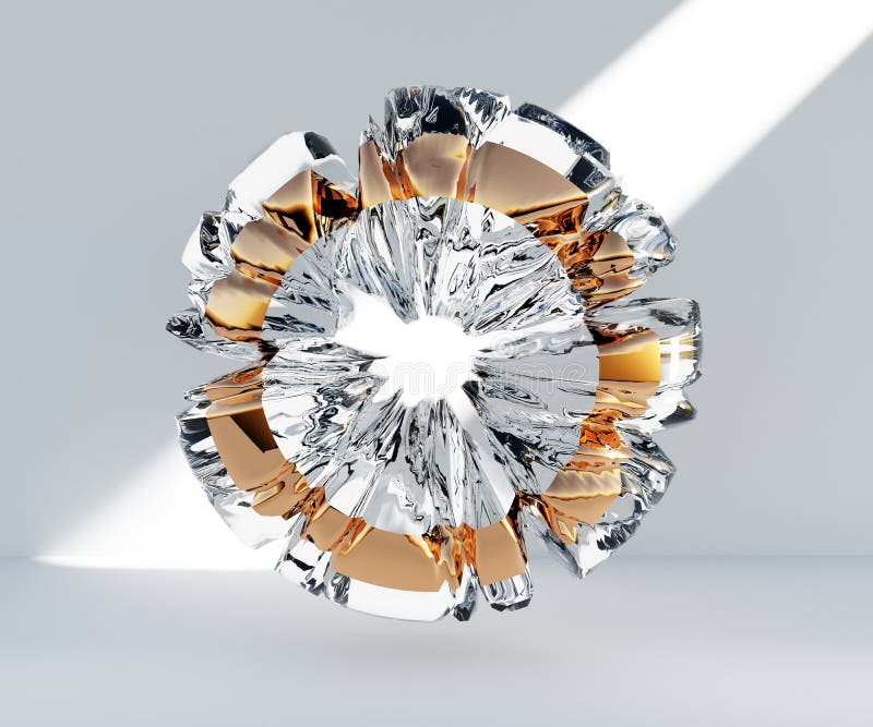 3d Render, Abstract Geometric Torus Shape, Cracked Surface with Hole ...