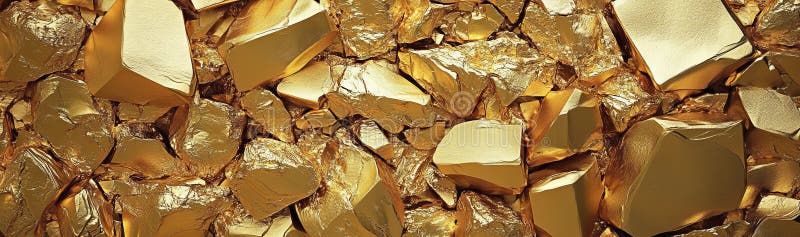 3d Render of an Abstract Gold Crystal Background with Faceted Texture ...