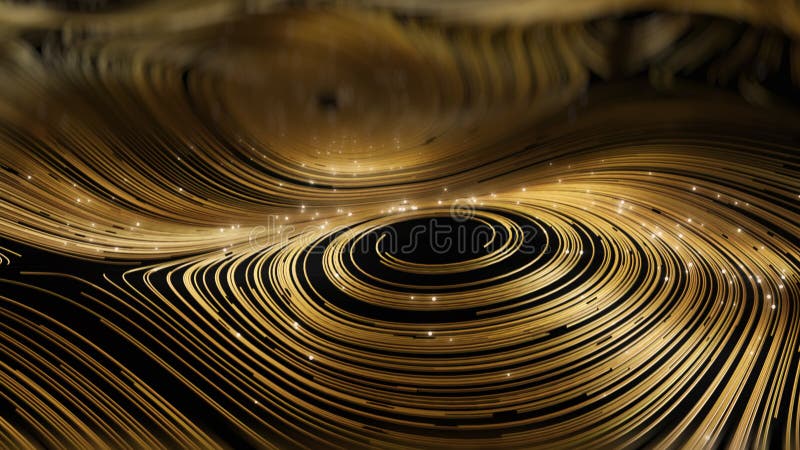 3d Render Abstract Gold Round Network Background Stock Illustration ...