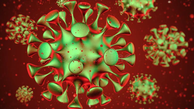 3D Render of Abstract Green Bacteria or Virus in Spherical Shape with ...