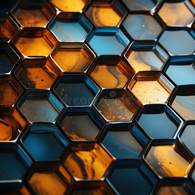 3d Render, Abstract Hexagonal Background, Honeycomb Pattern, Close-up, Generative AI Stock ...