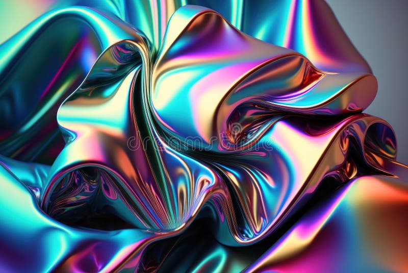 3d Render, Abstract Iridescent Background Design, Colorful Rainbow ...