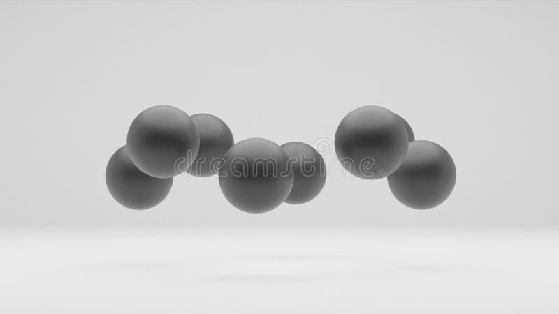 3d Render Loopable Futuristic Metalic Spheres Levitating on Blue ...