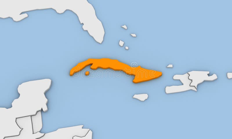 Cuba Map Highlighted in Cuba Flag Colors Stock Vector - Illustration of ...