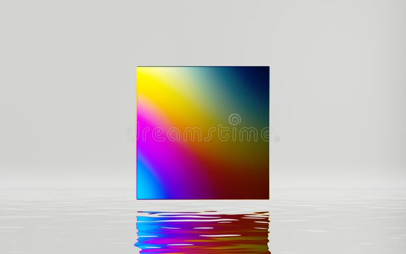 3d Render, Abstract Minimal Geometric Background. Colorful Iridescent ...