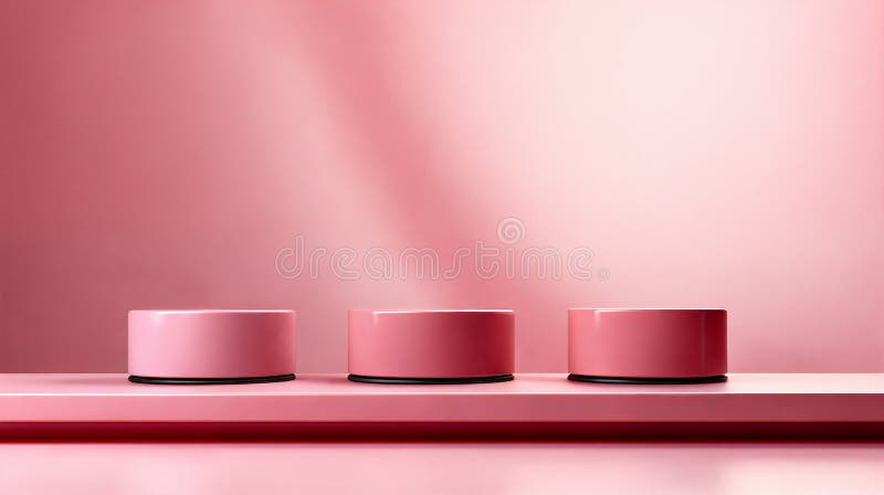3d Render of Abstract Minimal Geometric Forms. Pink Podium for Your ...