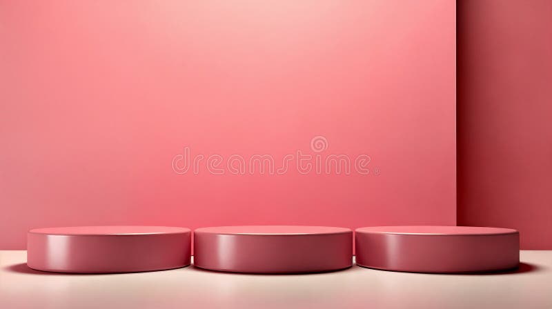 3d Render of Abstract Minimal Geometric Forms. Pink Podium for Your ...