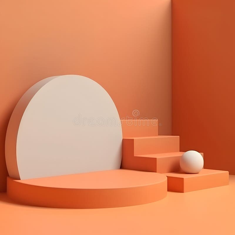 3d Render of Abstract Minimal Geometric Forms, Podium for Your Design ...