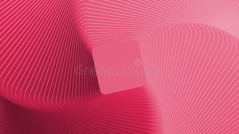3d Render, Abstract Minimal Pink Geometric Background with Blank Square ...