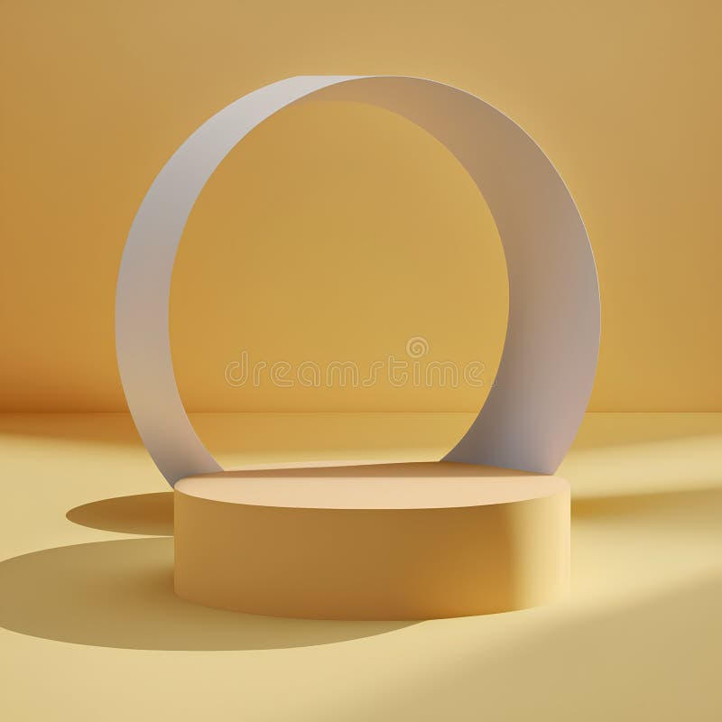 3d Render, Abstract Minimal Scene with Geometrical Forms, Podium for ...