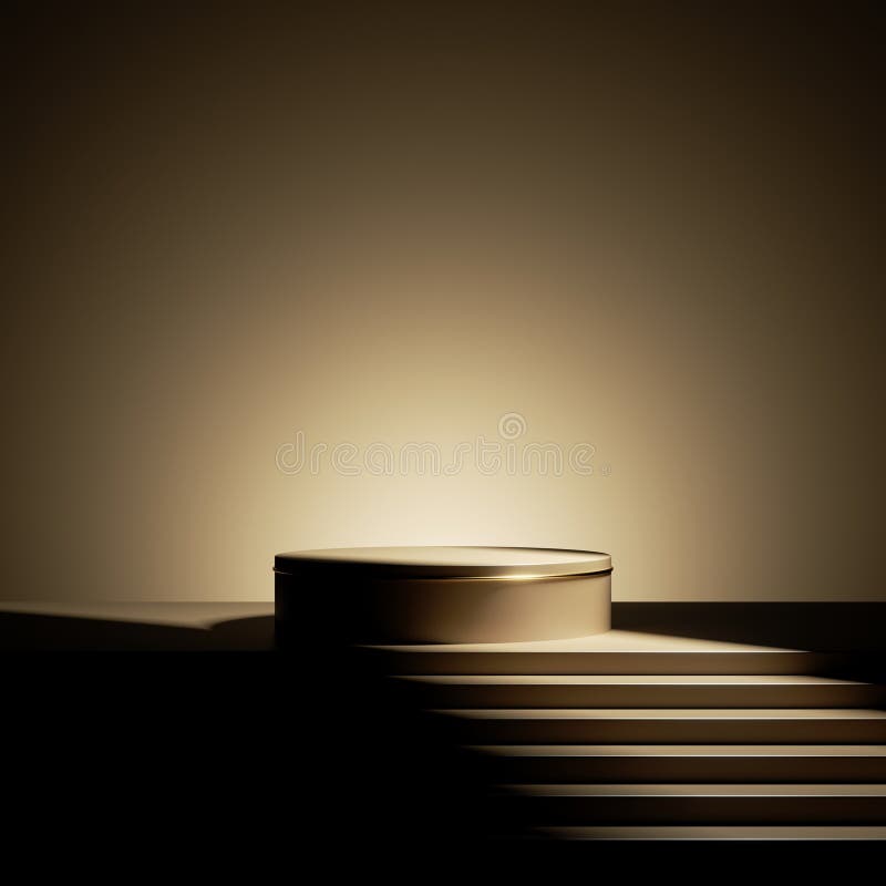 3d Render, Abstract Minimalist Background of Steps and Empty Stage ...