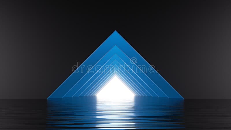 3d Render. Abstract Minimalist Background, Triangular Shape Hole Inside ...
