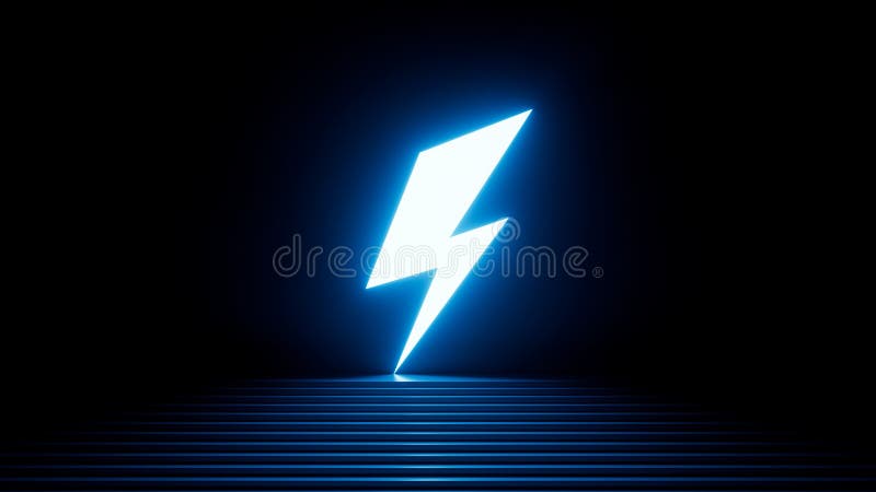 3d Render, Abstract Minimalist Blue Background. Bright Light. Lightning ...