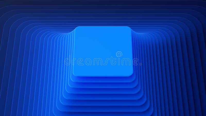 3d Render, Abstract Minimalist Blue Background with Square Geometric ...