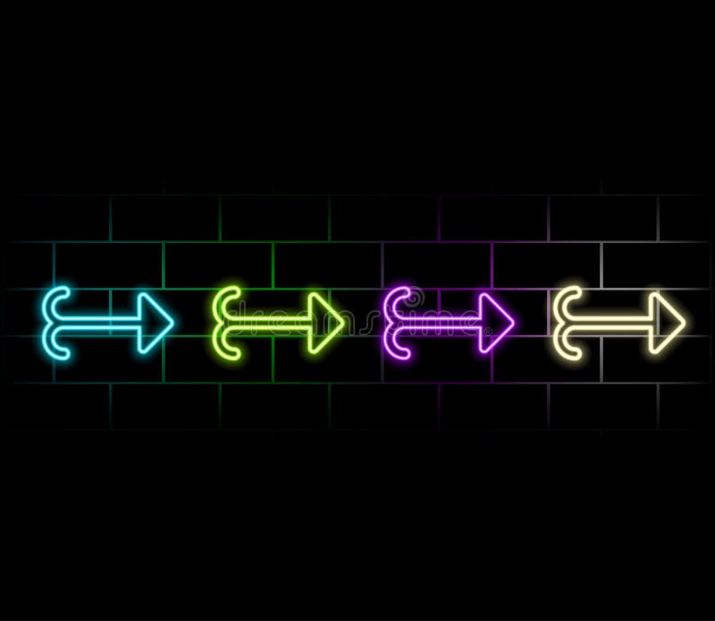 3d Render, Abstract Minimalist Colorful Background. Two Counter Neon ...
