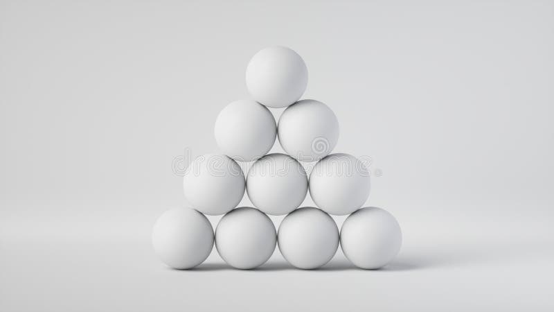 3d Render, Abstract Minimalist Geometric Background. Pile of White ...