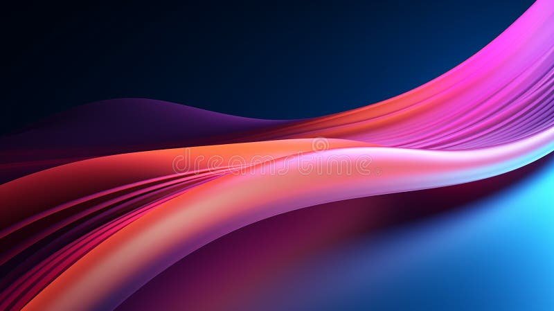 3d Render Abstract Minimalist Neon Lines Background. Generative Ai ...