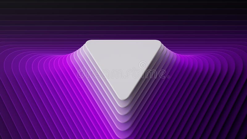 3d Render, Abstract Minimalist Purple White Background with Triangular ...