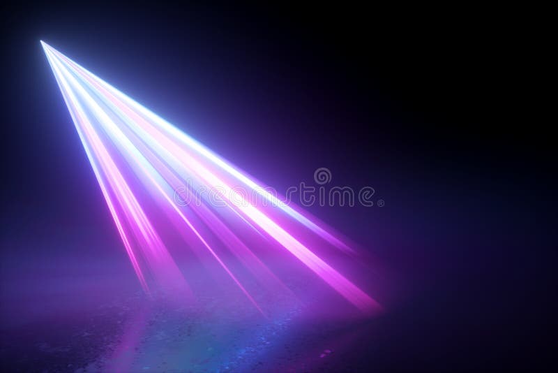 3d Render, Abstract Neon Background. Dramatic Stage Lighting. Purple ...