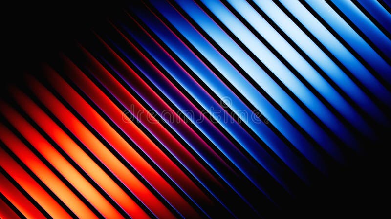 3d Render. Abstract Neon Geometric Background. Diagonal Metallic ...
