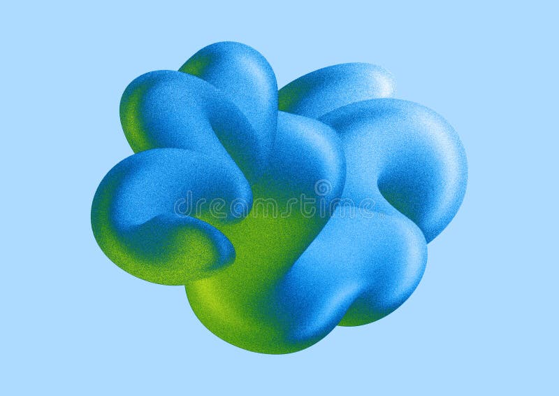 3d Render. Abstract Organic Shape Isolated on Plain Light Blue ...