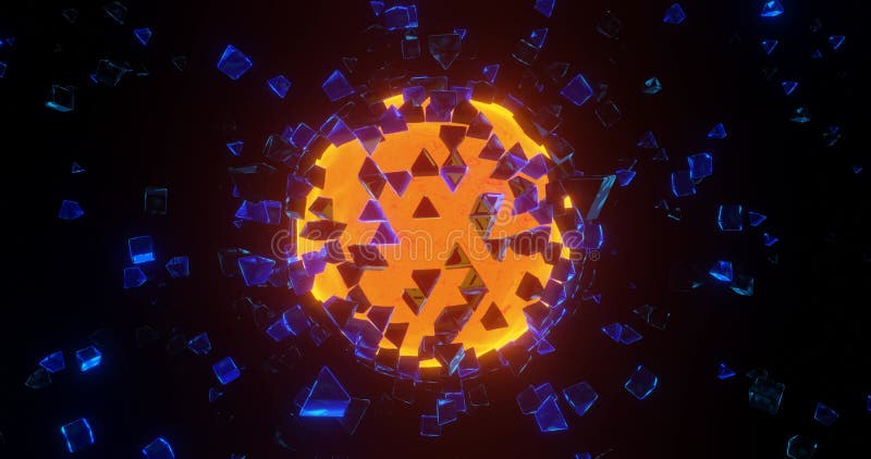 3d Render Abstract of Particles Flying Off a Planet-like Ball Stock ...