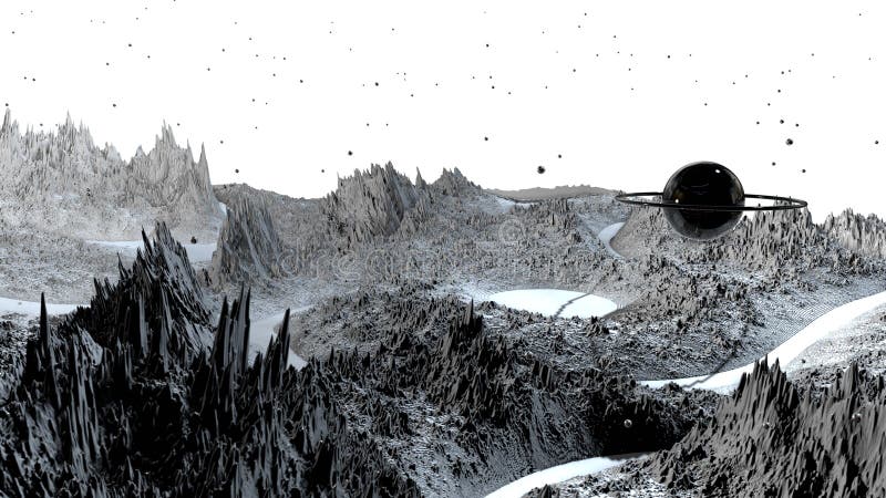 3d Render of Abstract Planet Surface. Very Detailed Sci Fi or Science ...