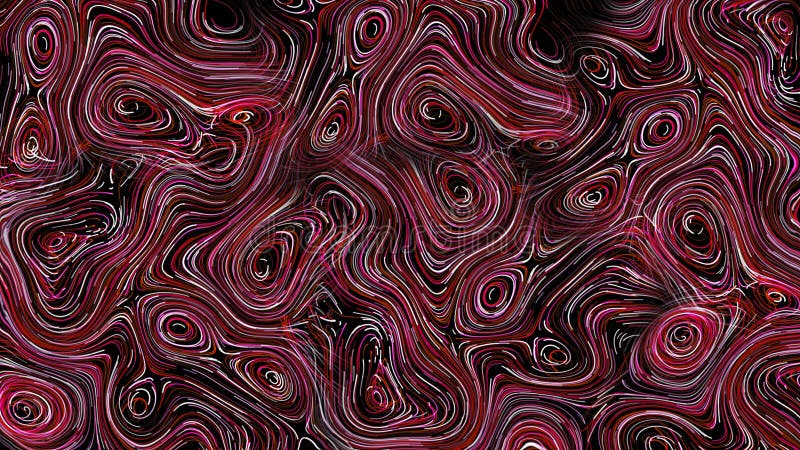 3d Render Abstract Red Round Lines Field Stock Illustration ...