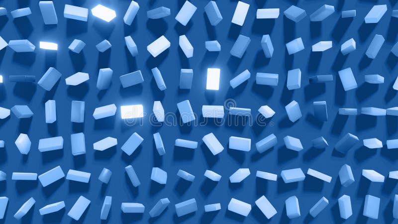 3d Render. 3d Abstract Simple Geometric Background with Blue Rectangles ...