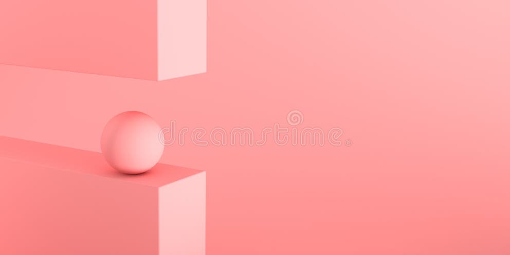 3D Render of Spheres and Blocks Stock Illustration - Illustration of ...