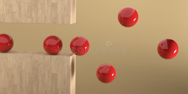 3D Render of Abstract Spheres and Blocks Stock Illustration ...