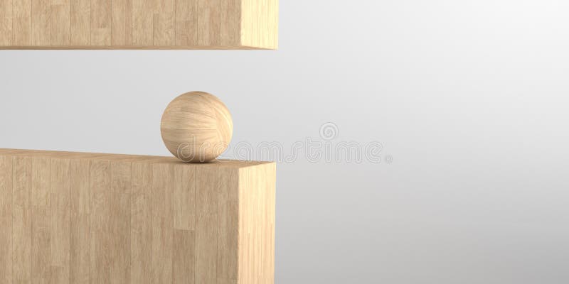3D Render of Abstract Spheres and Blocks Stock Illustration ...
