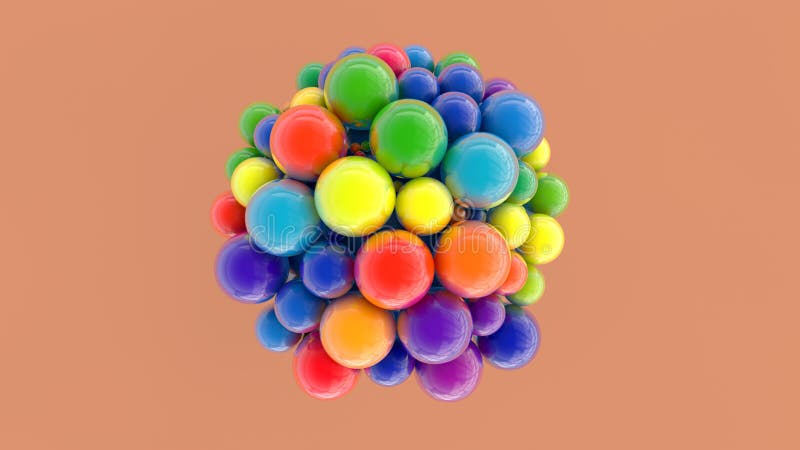 Abstract of Spheres of Different Colors and Sizes Stock Illustration ...
