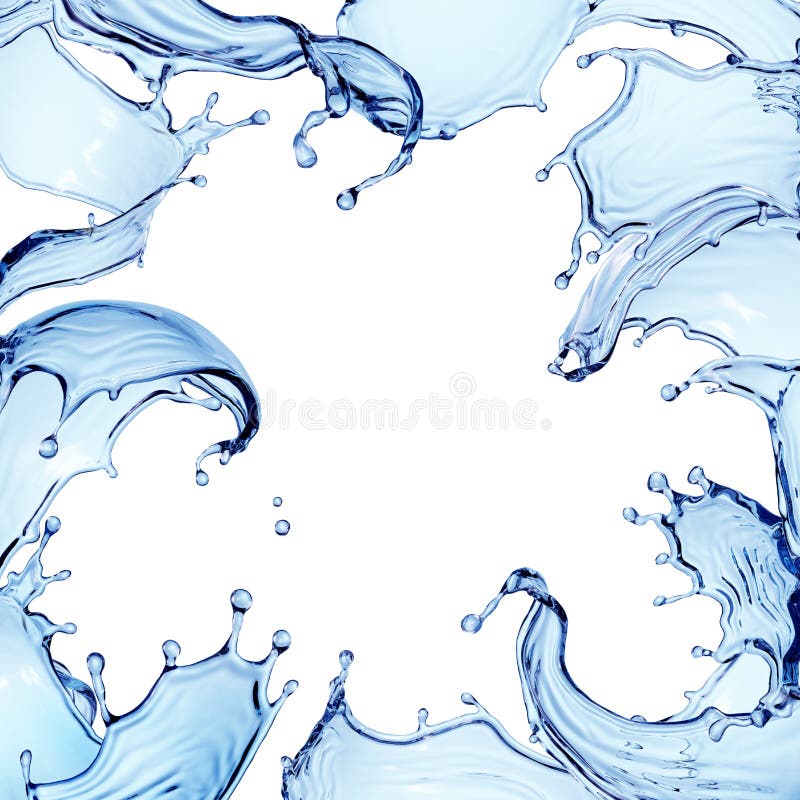 3d Render, Abstract Square Background with Splashing Water. Assorted ...