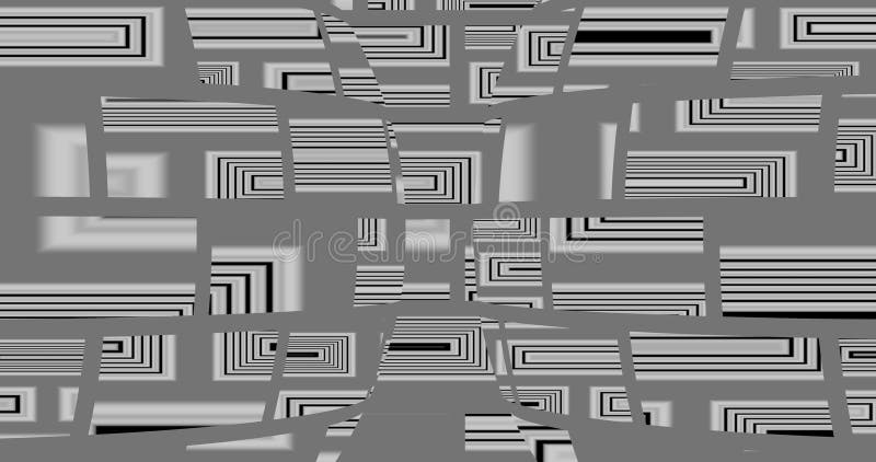 Render with Abstract Strange Background Made of Rectangles on Gray ...