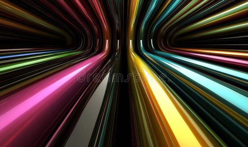 3D Render of an Abstract Structure Against a Colorful Background. Stock ...