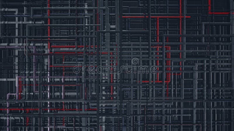 3D Render of Abstract Tech Metal Wire Mesh Background Stock ...