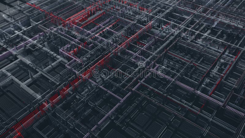 3D Render of Abstract Tech Metal Wire Mesh Background Stock ...