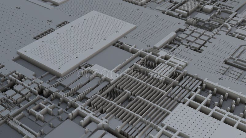 3d Render Abstract Technology Background with Cubes Stock Illustration ...