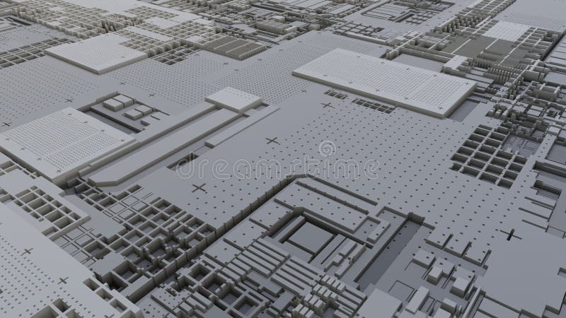 3d Render Abstract Technology Background with Cubes Stock Illustration ...