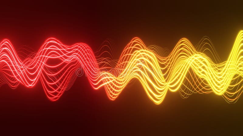 3d Render,abstract Wave Technology Background with Red Light . Colorful ...