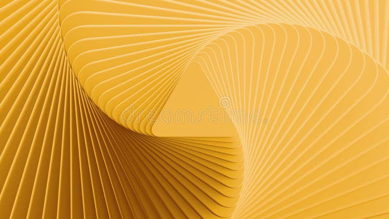 3d Render, Abstract Yellow Background with Geometric Shape. Twisted ...